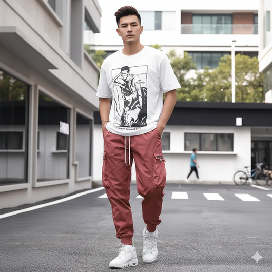 Men’s Casual Drawstring Cargo Jogger Trousers Pants – Basewright